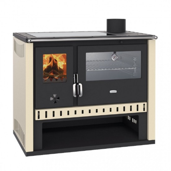 Vedspis med ugn Prity GT, med rostfri ugn och glaskeramikhäll, 15 kW ...